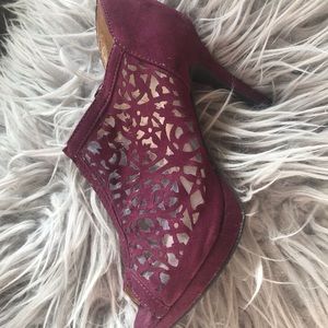 Shoes | Burgundy Mesh Heel | Poshmark